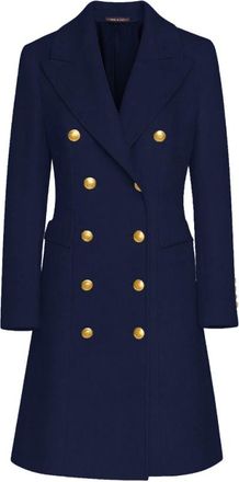 Loro Piana Femme, Manteaux, Bleu, Taille: 36 FR Manteau crois&eacute; chef-doeuvre de tissu