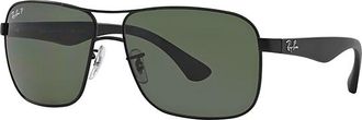 Ray-Ban Rb3516 Sonnenbrillen Schwarz Fassung Grün Glas Polarisiert 59-15
