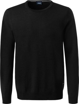 Joop Herren Pullover schwarz Merinowolle unifarben