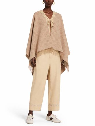 Gucci Cashmere Blend GG Monogram Scarf - Beige