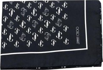 Jimmy Choo London Logo Seidenschal - - Accessories - Damen - Schwarzk - ONE SIZE