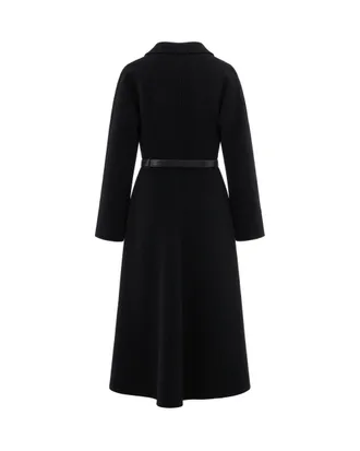 Elisabetta Franchi Double Wool Coat - Black