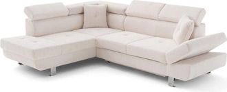 Best Mobilier Bestmobilier - Lisbona - canap&eacute; dangle gauche 5 places convertible avec t&ecirc;ti&egrave;res en velours c&ocirc;tel&eacute;