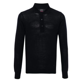 Paul & Shark Woll Langarm Polo Shirt - - Knitwear - Herren - Blau - L