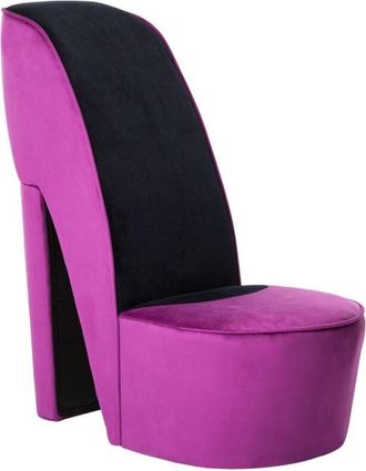 vidaXL Vidaxl - Chaise en forme de chaussure &agrave; talon haut Violet Velours
