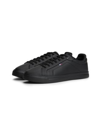 Tommy Hilfiger Sneaker TOMMY HILFIGER ICON COURT LIGHT ESS, Herren, Gr. 45, schwarz, Leder, Lederimitat, Schuhe Sneaker, Freizeitschuh, Halbschuh, Schn&uuml;rschuh, weich