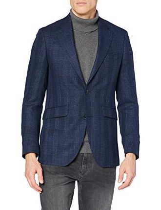 Hackett Blue Hopsack Check CC Veste, Bleu (551), 34 Short Homme