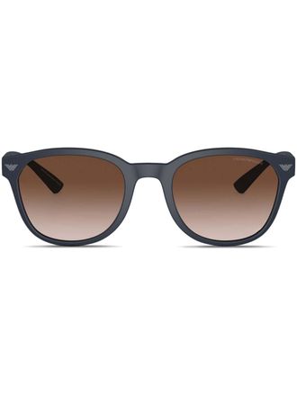 Emporio Armani lunettes de soleil &agrave; monture g&eacute;om&eacute;trique - Bleu