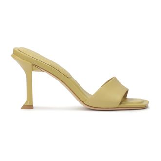 Kazar Femme, Chaussures, Vert, Taille: 36 EU Mules en cuir avec un talon en forme de coupe