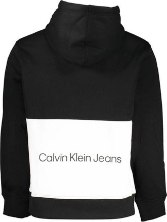 Calvin Klein Logo-Embroidered Cotton-Blend Hoodie - Black