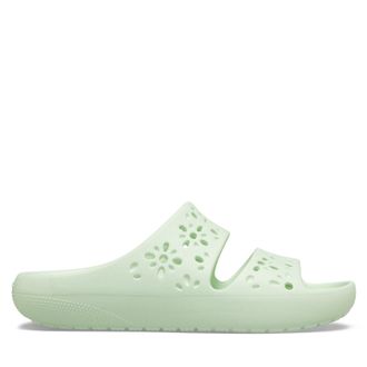 Crocs Pantoletten Crocs Classic Floral Cutout Sandal 210966 Gr&uuml;n