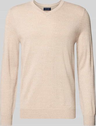 Christian Berg Strickpullover aus Merino-Mix mit V-Ausschnitt