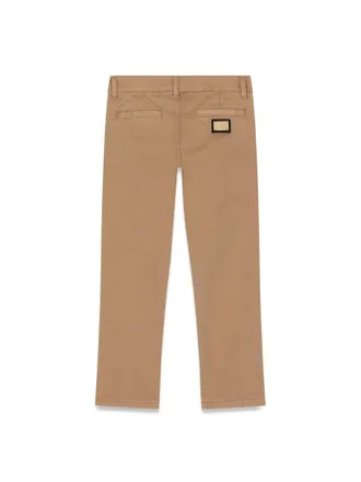 Dolce & Gabbana Cotton-Blend Classic Cut Trousers - Beige