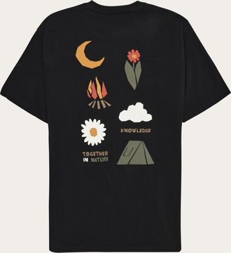 Knowledge Cotton Apparel Herren vegan T-Shirt Herren R&uuml;ckenaufdruck Black Jet