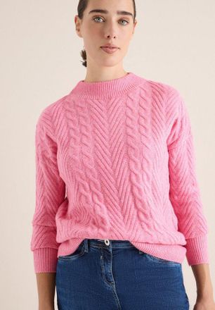 Cecil Strickpullover mit Turtle Neck, Zopfmuster