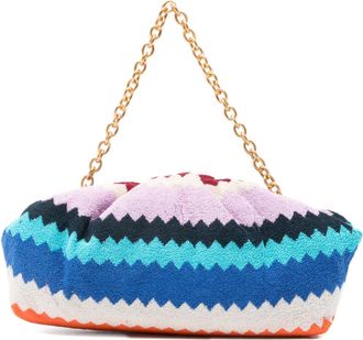 Missoni zigzag-woven chain-strap clutch bag - Blau