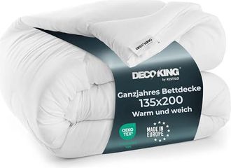 Decoking Inez Couette Tempérée 135x200 cm pour lit 1 Personne, Toutes Saisons Édredon Chaud hypoallergénique antiallergique, Couverture 100% Microfibre Öko Tex