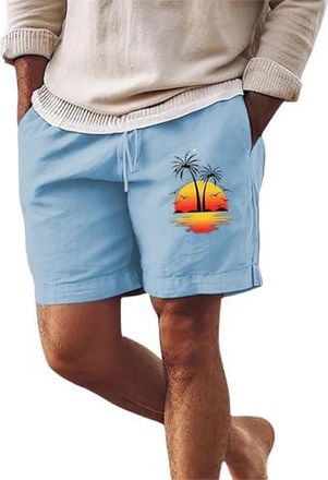 Generic Short de bain pour homme - Short de plage d&eacute;t&eacute; - S&eacute;chage rapide - Short de bain pour homme, bleu, 4XL