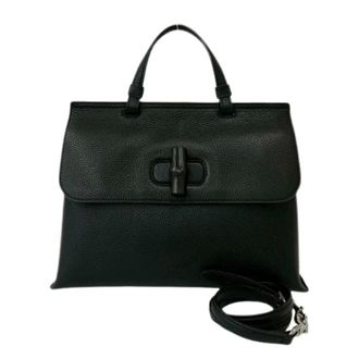 Gucci Pre-owned Daily Bamboo Leather 2way bag - Femme - Pre-owned - Noir - Taille: ONE Size