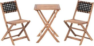 Beliani Beliani - Ensemble de Bistrot en Bois dAcacia Pliant Meuble de Jardin Terrasse Balcon Table et 2 Chaises Marron Coniolo