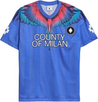 Marcelo Burlon Homme, Tops, Multicolore, Taille: XL Soccer T-Shirt