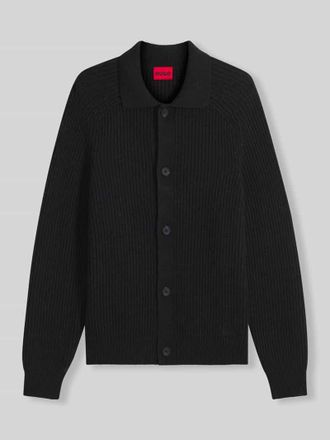 HUGO BOSS Regular Fit Strickjacke aus Woll-Mix Modell Sardeep