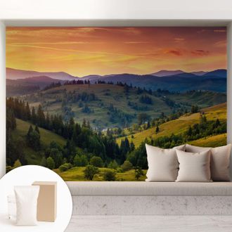 Tulup Carta Da Parati Non Tessuto - Con Colla Inclusa Per Camera Da Letto - Facile Da Applica - Motivo Decorativo Paesaggio Montano 208x146 Cm