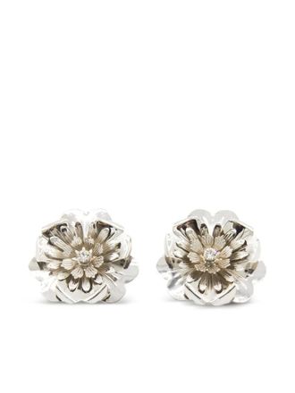 Blumarine boucles doreilles &agrave; fleurs - Argent