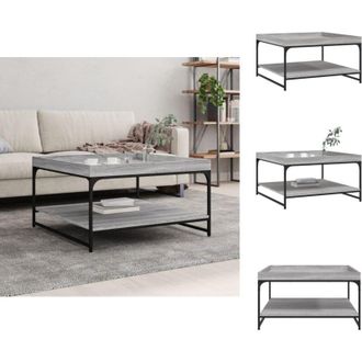 vidaXL Couchtisch Grau Sonoma 80x80x45 cm Holzwerkstoff und Eisen - Couchtisch - Wohnzimmerstil - Grau Sonoma - Holzwerkstoff - Eisen