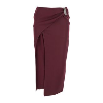 The Attico Bordeaux Wollgabardine Midi-Rock - - Skirts - Damen - Rot - 2XS
