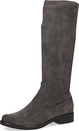 Caprice Bottes hautes pour femme sans talon Airmotion Plat jusquau genou Largeur G, Gris foncé, 38 EU