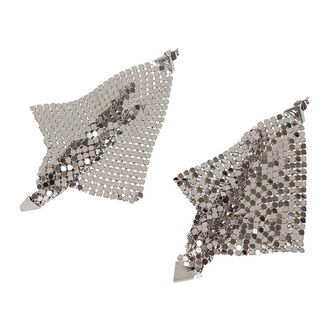 Paco Rabanne Metallic Mesh Statement Ohrringe - - Accessories - Damen - Grau - ONE SIZE