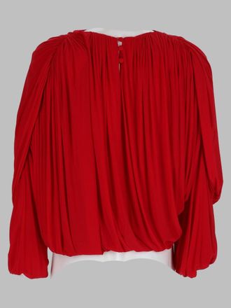 Magda Butrym Draped Cupro Blouse - Red