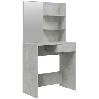 vidaXL Coiffeuse avec miroir Gris béton 74,5x40x141 cm