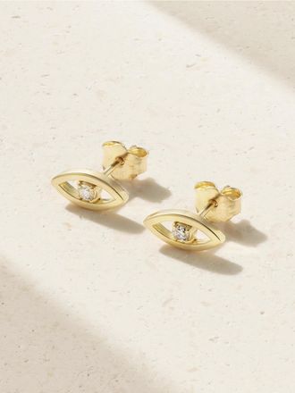 Jennifer Meyer Evil Eye Mini Ohrstecker Aus 18 Karat Gold Mit Diamanten