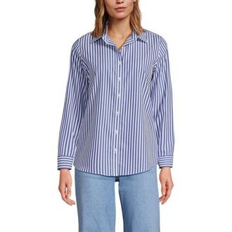 Lands End B&uuml;gelfreie Baumwoll-Bluse, Damen, Gr&ouml;&szlig;e:36 regular, Wei&szlig;, Baumwolle, by Lands End