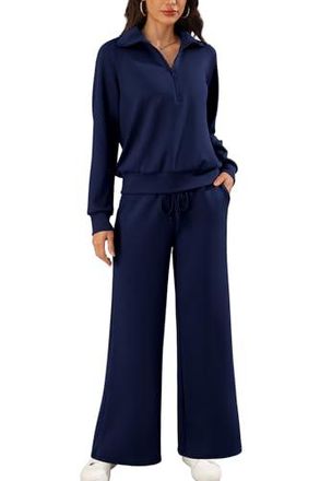 SHEKINI Survetement Femme Ensemble de Surv&ecirc;tement Deux Pi&egrave;ces &agrave; Manches Longues D&eacute;contract&eacute; Ensembles Sports Haut avec demi-fermeture &eacute;clair Pantalon de joggi