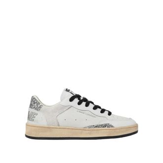 Crime London Baskets Blanc avec D&eacute;tails Brillants Argent - Femme - Chaussures - Blanc - Taille: 38 EU
