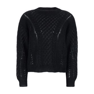 Twinset Mohair-Mischung Jumper mit Lochmuster - - Knitwear - Damen - Schwarzk - M