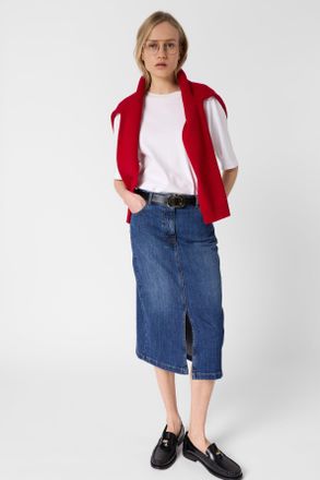 Gerard Darel Jupe midi droite en denim - JANAELLE - Jeans