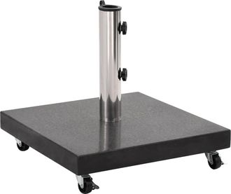 tidyard Sonnenschirmständer Sonnenschirmfuß Witterungsbeständig Schirmständer Schirmhalter Sonnenschirm Ständer Fuß Granit 30 kg Quadrat Schwarz