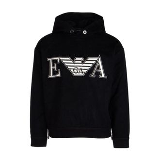 Emporio Armani Blauer Bedruckter Kapuzenpullover - - Sweatshirts & Hoodies - Herren - Blau - XS