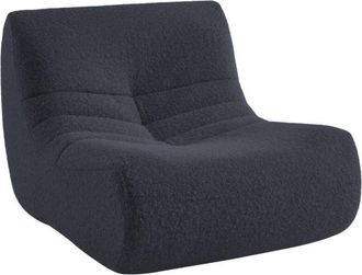 Sweeek Sweeek - Sessel mit Bezug im Alpaka-Look, Stoff, Nachtblau