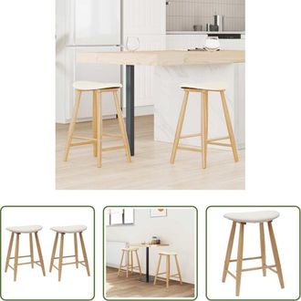 vidaXL vidaXL Gummibaumholz - Esszimmerst&uuml;hle 2 pcs Natur 46 x 37 x 63 cm Massives Gummiholz