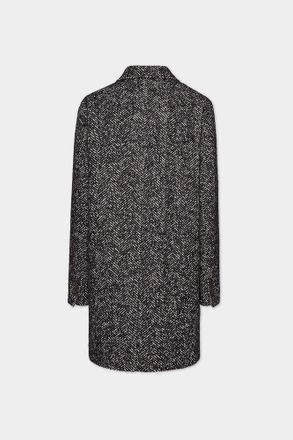 Dsquared2 Herringbone Wool Coat - Black