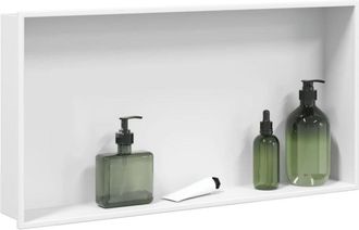 vidaXL Niche de douche blanc mat 62x32x9 cm acier inoxydable - Vidaxl