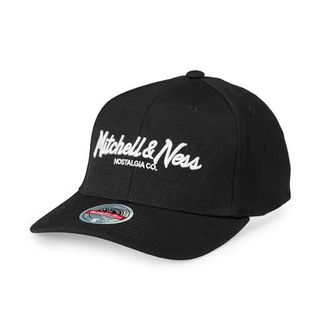 Mitchell & Ness Classic Red Pinscript Snapback, Black/White