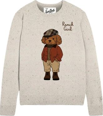 MC2 Saint Barth New Queen Donegal Crewneck - Femme - Pulls - Beige - Taille: 38 FR