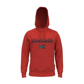 Napapijri Roter Baumwoll-Hoodie B-Ayas - - Sweatshirts & Hoodies - Herren - Rot - M