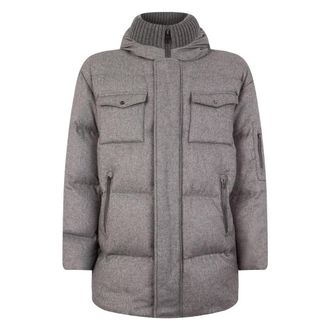 Herno Veste matelass&eacute;e avec col en tricot - Homme - Vestes - Gris - Taille: XL